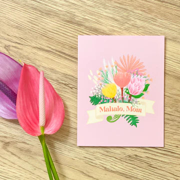 Boho Style Mahalo Mom Greeting Card by Design Jord – Nā Mea Hawaiʻi