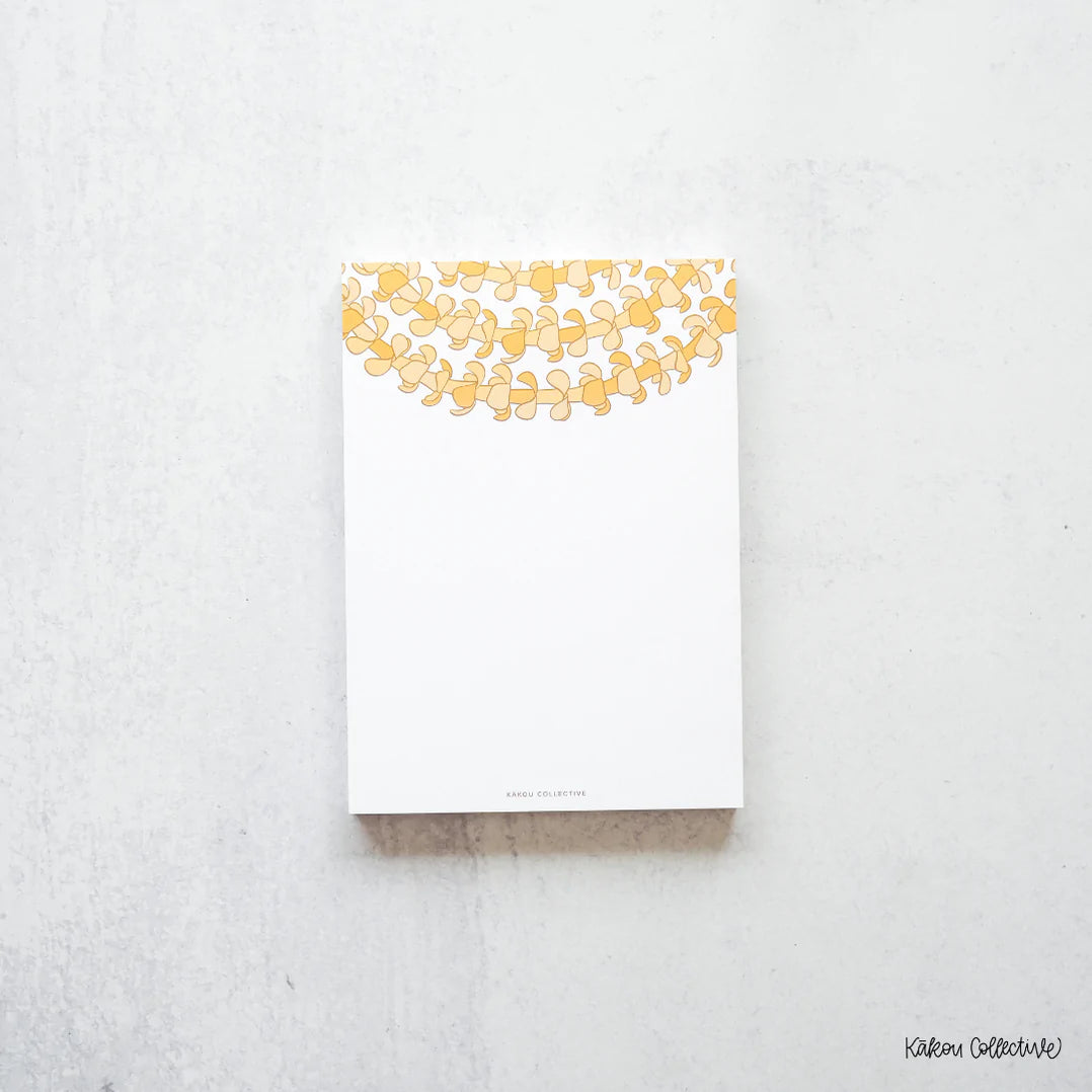 Stacked Lei Puakenikeni Notepad 5x7 in. – Nā Mea Hawaiʻi